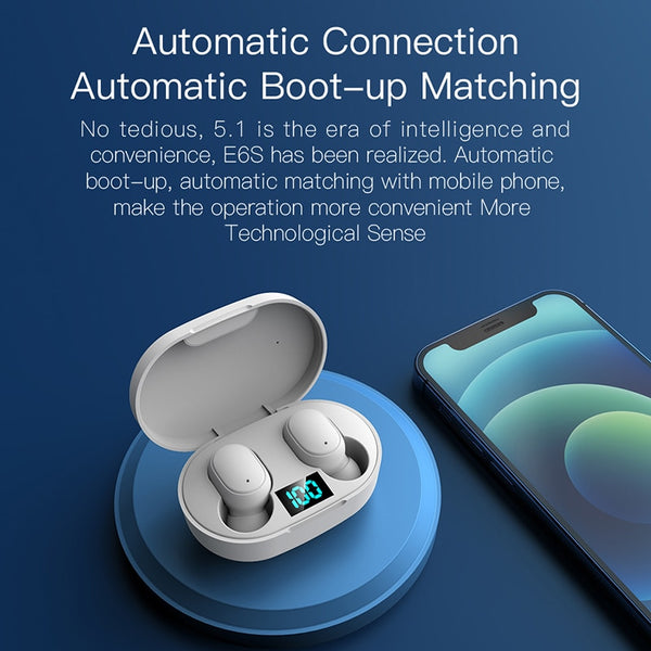 TWS E6S Wireless Bluetooth Waterproof Earbuds With Digital LED Display ...